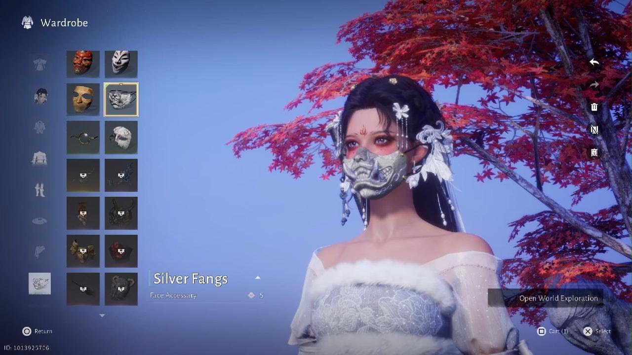 Where Winds Meet Wolf Maiden mask The silver Fang - YouTube