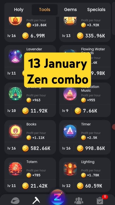 Zen Coin Daily Combo 13 January | Zen coin daily combo today | #zencoindailycombo #zencoin - YouTube