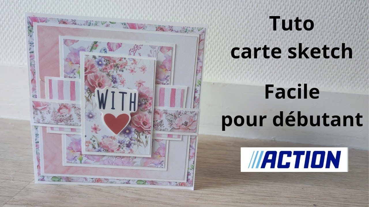 Tuto carte sketch spécial débutant !! avec peu de matériel.#action # ...