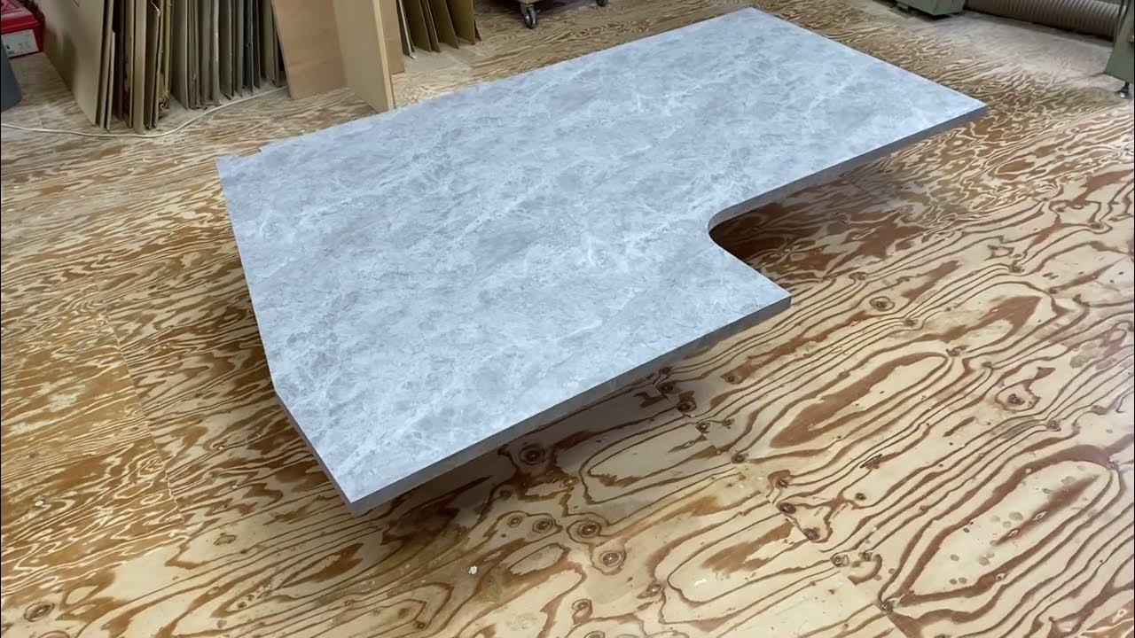 デスク天板で特殊な形はオーダーメイドが最適【JI-10125K】 - YouTube