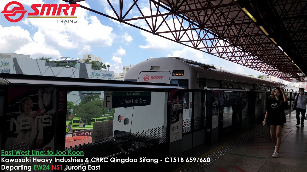 ⁴ᴷ⁶⁰ [Another C151B on EWL] SMRT Trains, EWL Train Departing Jurong ...