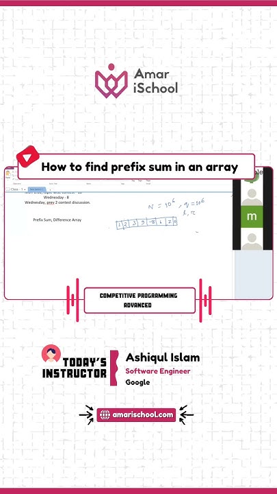 How to find prefix sum in an array #shorts - YouTube