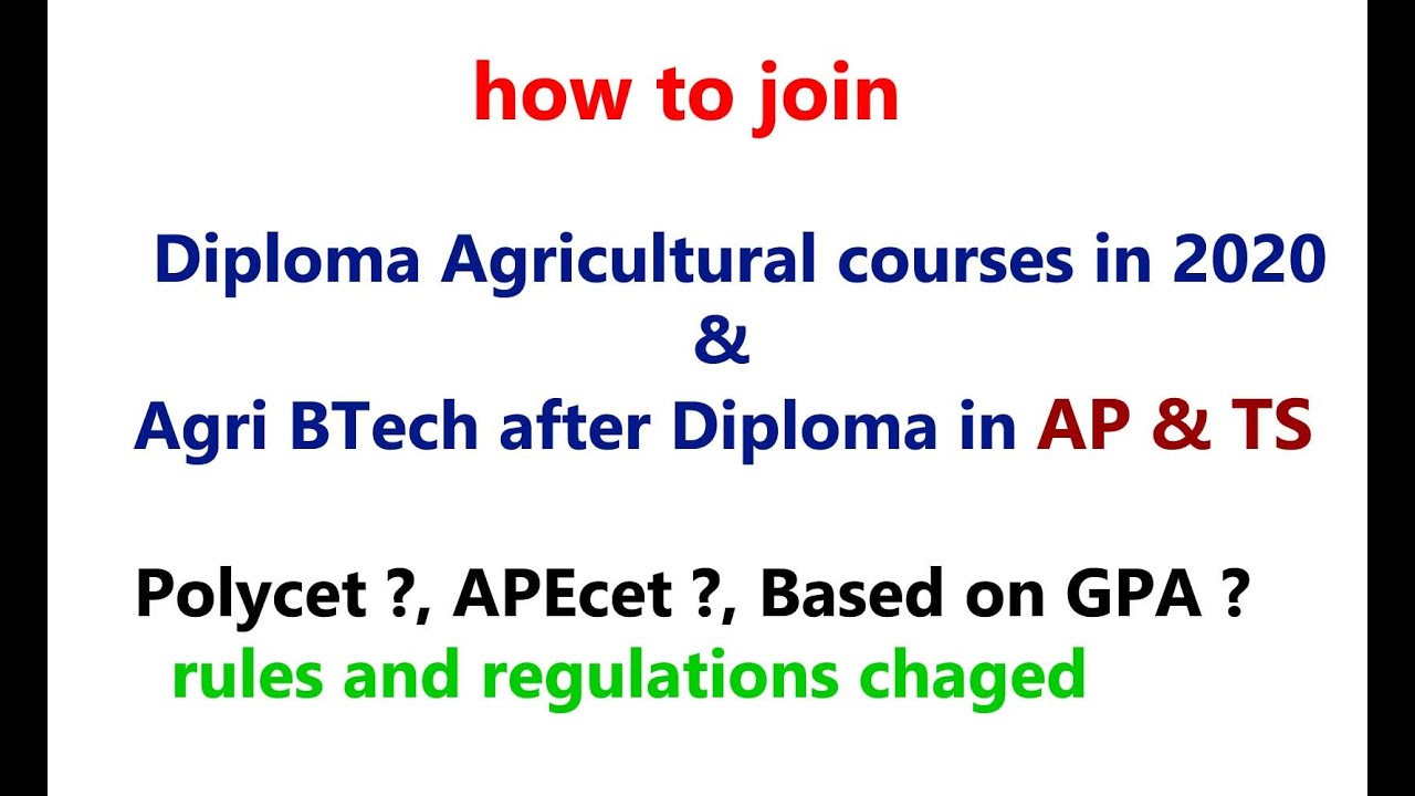Diploma agricultural courses notifications details - YouTube