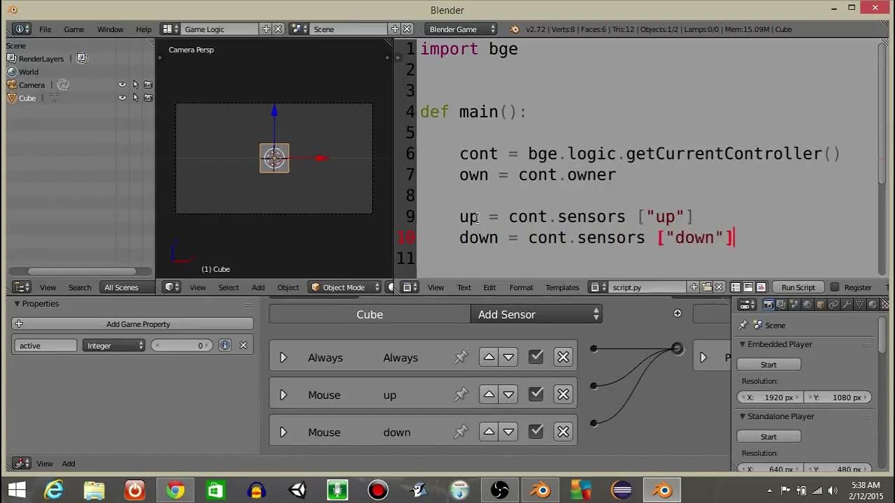 UPBGE - More on Mouse Scrolling Python - YouTube