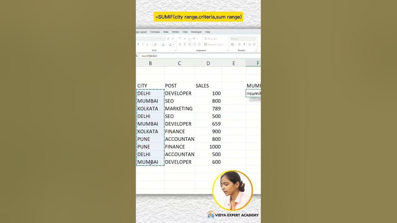 Sumif Formula In Ms Excel πππ» Excelformula Excel Excelknowledge Exceltips Excelacademy
