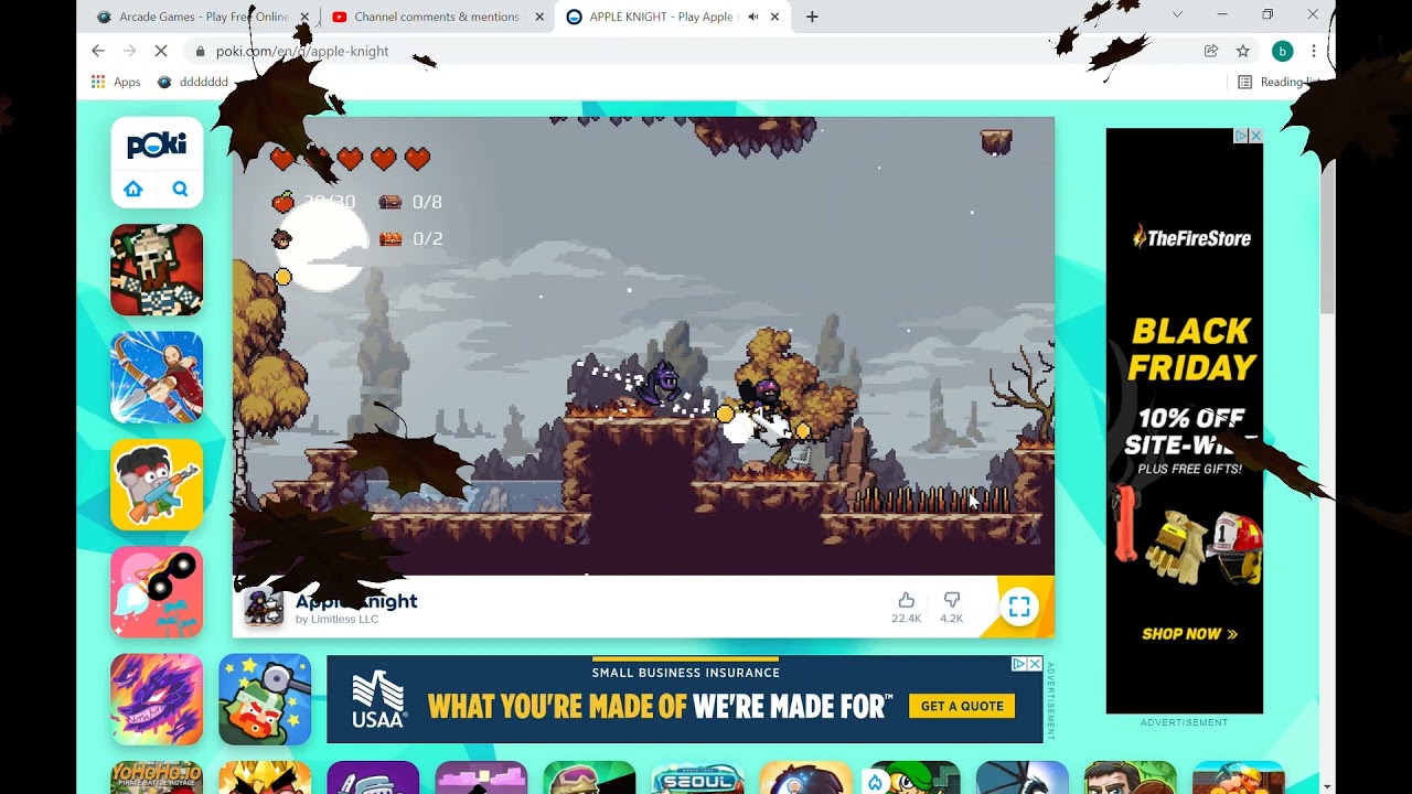 apple knight playing on poki com - YouTube