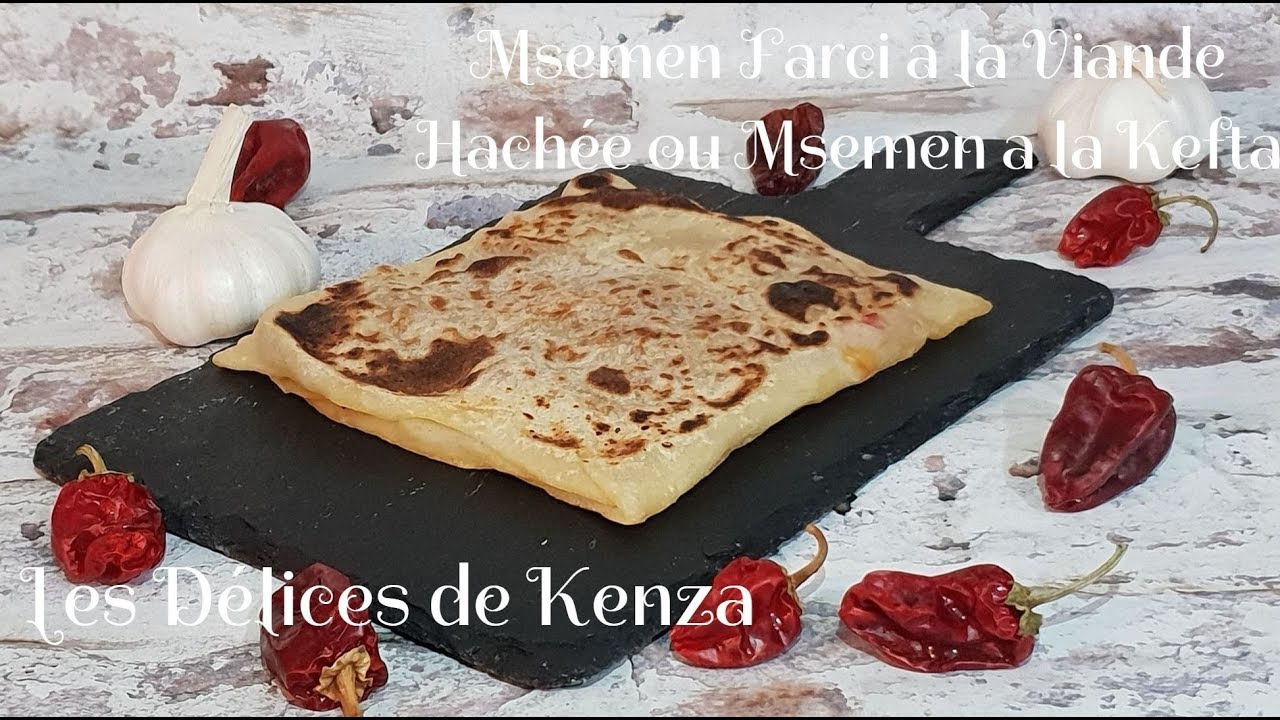 Msemen Farci à la Viande Hachée ou Msemen à la Kefta - YouTube