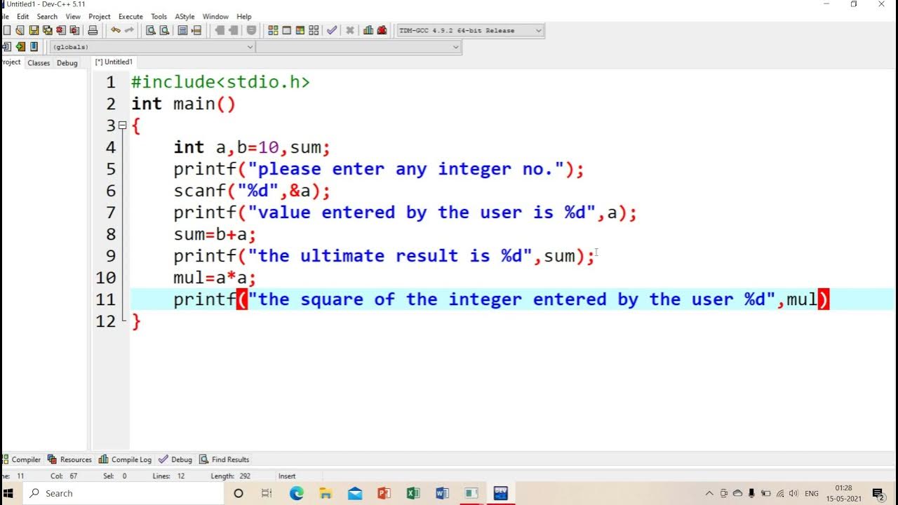 use of printf and scanf - YouTube