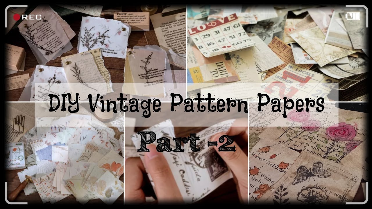 How to make Vintage Pattern Papers for journal | DIY Vintage Pattern ...
