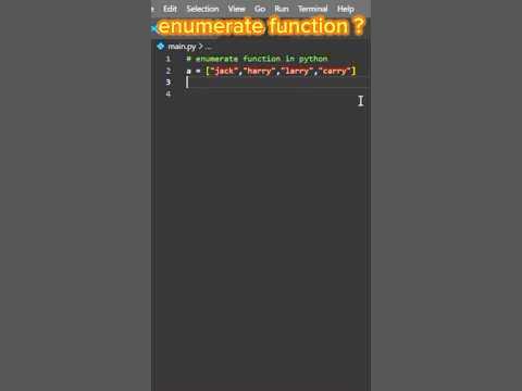 enumerate function in #python #coding - YouTube