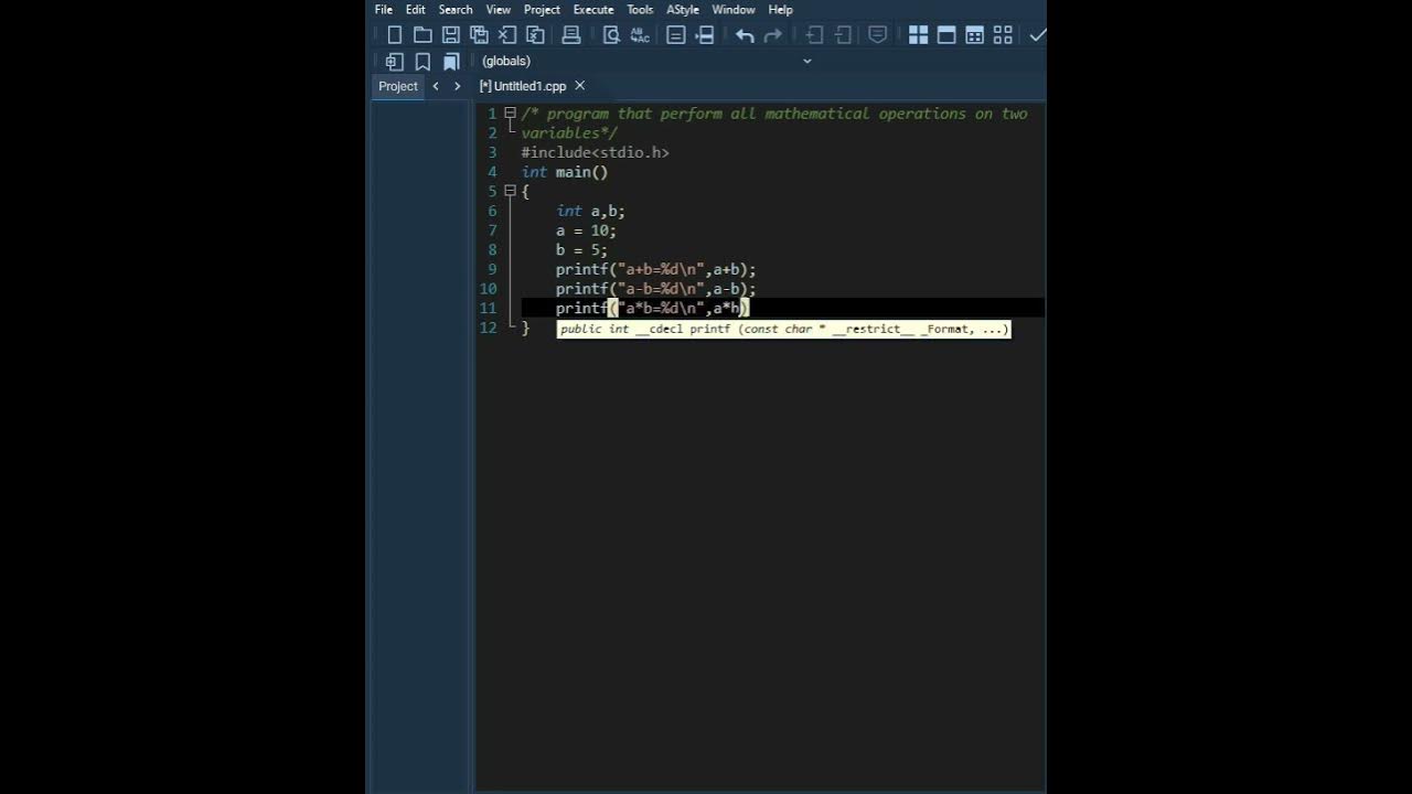 C Programming Program That Perform All Mathematical Functions Coding With Sohail Youtube 4646