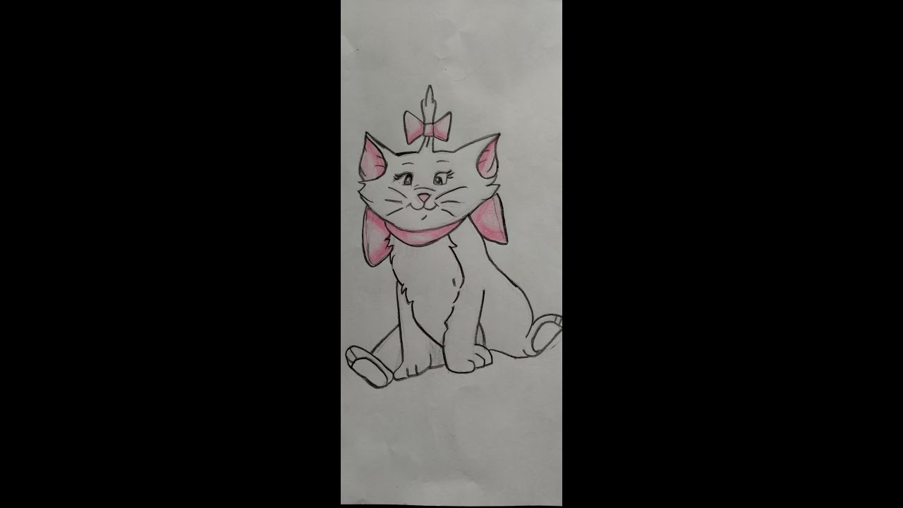 How to draw Marie, the cat l Step by Step drawing - YouTube