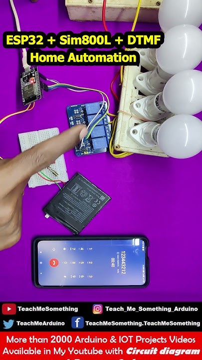 ESP32 Sim800L DTMFHome Automation | Home Automation using ESP32 & SIM800L DTMF | Teach Me ...