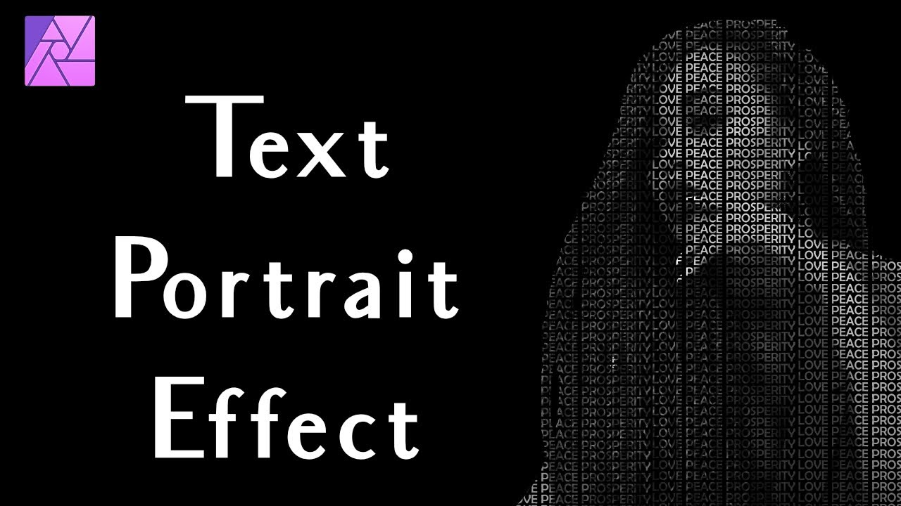 Text Portrait Effect in Affinity Photo - YouTube