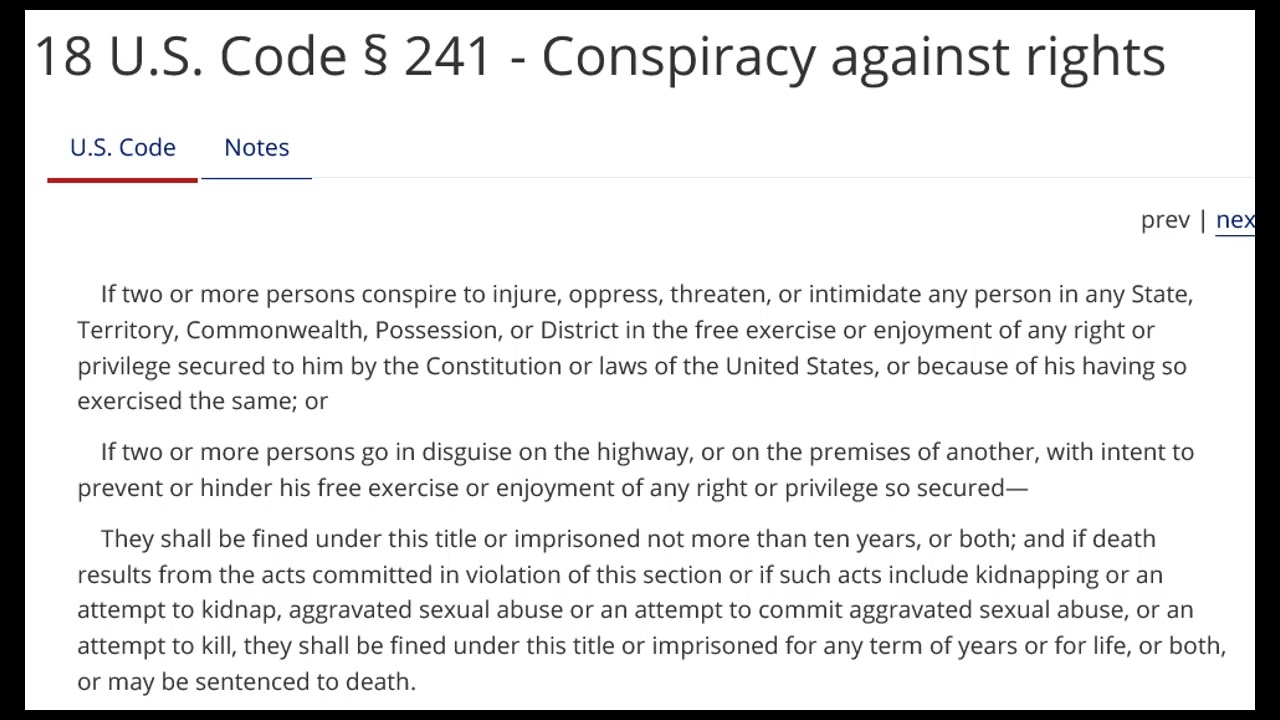 18 USC 241 Conspiracy Against Rights Easy Memorization YouTube 18 USC 241 Conspiracy Against Rights Easy Memorization YouTube