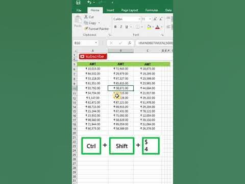 How to Auto Add Indian Rupee Symbol in MS Excel | Rupees Symbol in Excel | #viral #shorts # ...