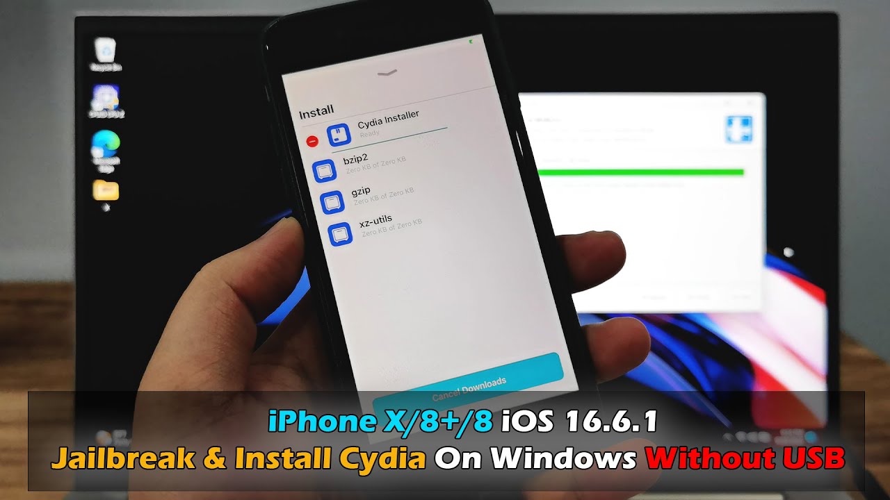 iPhone X/8+/8 iOS 16.6.1 - Jailbreak & Install Cydia On Windows Without USB - YouTube