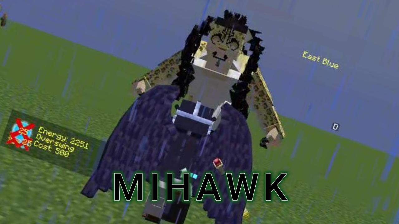using mihawk in a minecraft one piece mod - YouTube