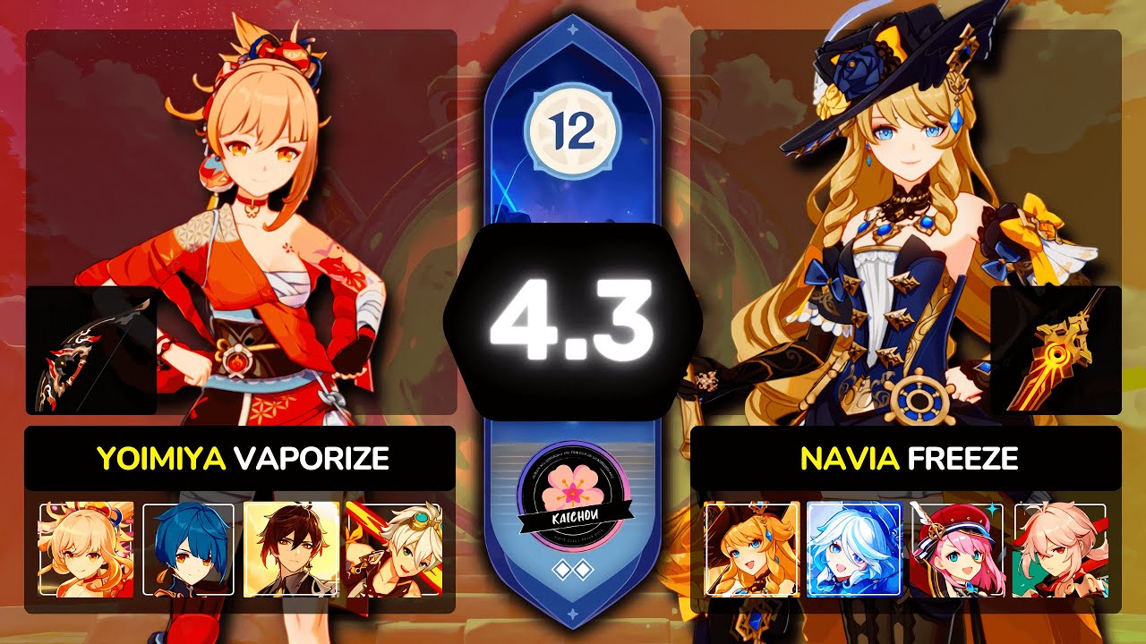 C1 Yoimiya Vaporize || C0 Navia Freeze / SPIRAL ABYSS 4.3 / Genshin ...