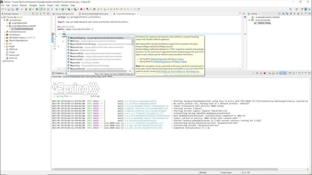 Spring Boot Basics For Beginners8 - Adding a REST Controller - YouTube
