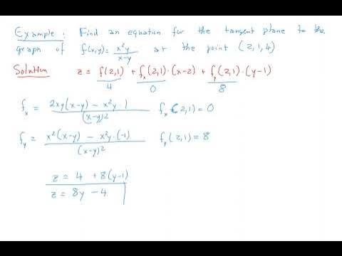 Calculus III - Lecture12: Tangent Planes - Linear Approximation - YouTube