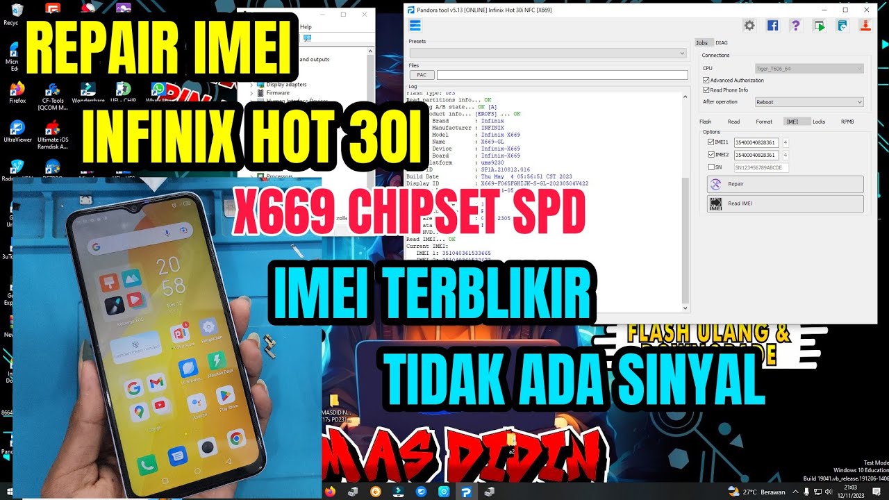 Repair imei infinix Hot 30i | X669 Chipset SPD | imei terblokir , tidak ...