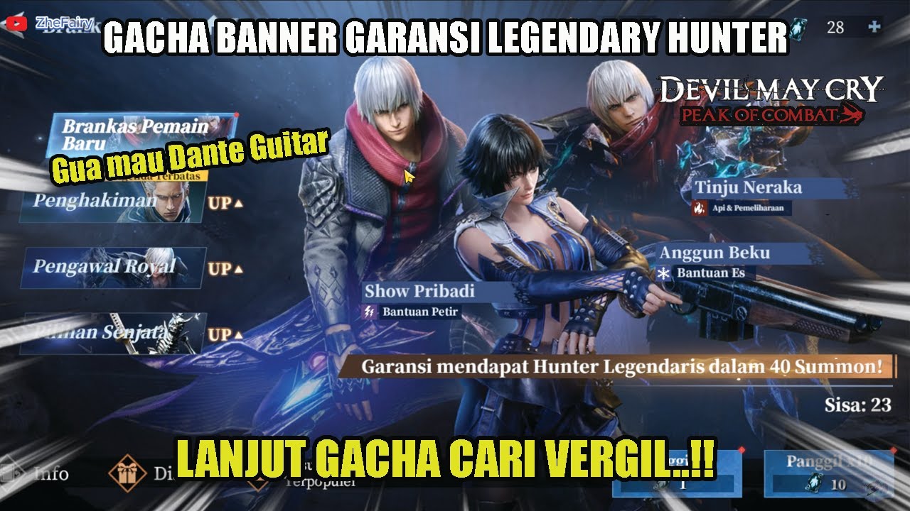 Gacha Banner Garansi Hunter Legendary & Lanjut banner VERGIL - Devil ...