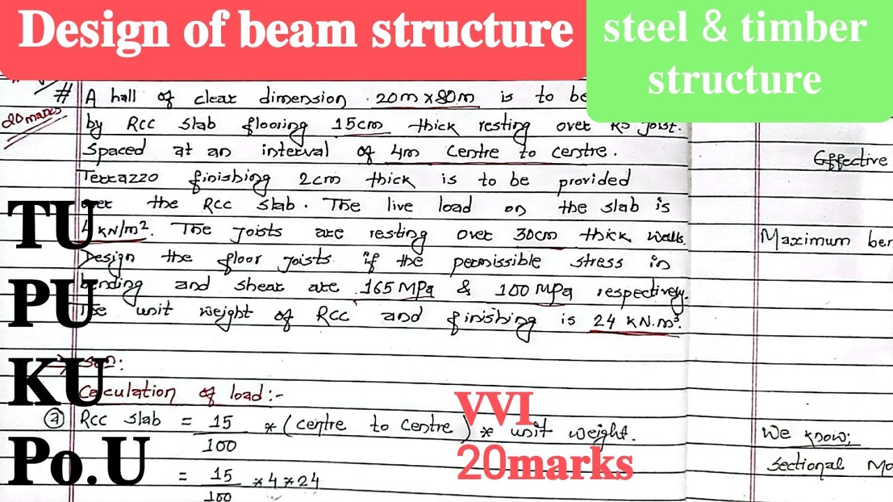 Design of beam structure || design of steel and timber structure ...