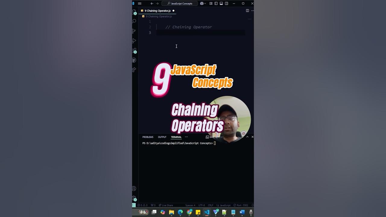 9/100 Chaining Operator #coding #javascript #frontend #webdevelopment #concept #interview #job ...