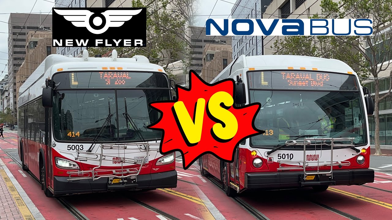 ⁴ᴷ BATTLE EP08 | SF MUNI New Flyer XE40 vs Nova Bus LFSe+ | Which one's ...