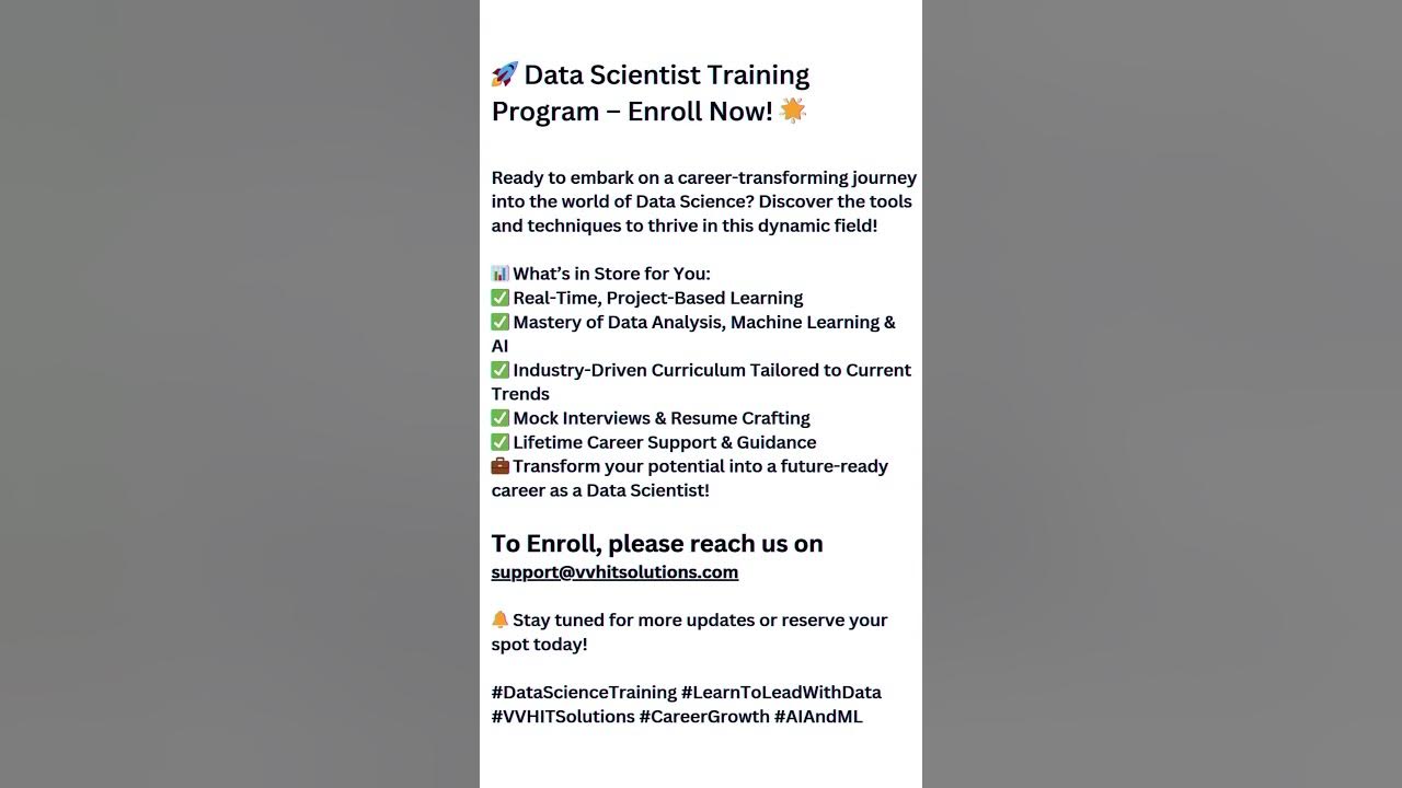 🚀 Data Scientist Training Program – Enroll Now! 🌟 - YouTube