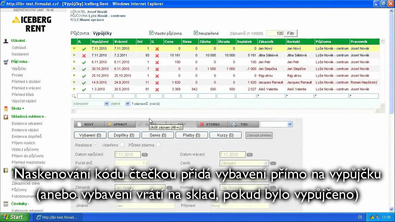 IceBerg Rent - nastavení utility pro čtečku a ukázka naskladnění a ...