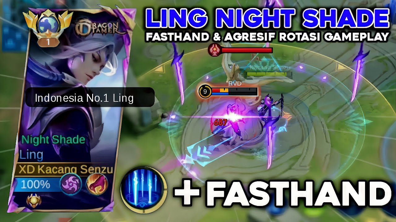 LING NIGHT SHADE FASTHAND & AGRESIF ROTASI GAMEPLAY | TUTORIAL PERFECT ROTASI 2024 - Mobile ...