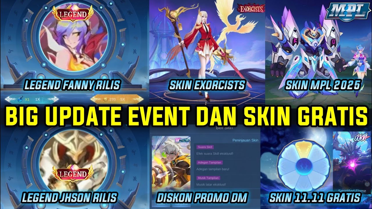 BIG UPDATE EVENT SKIN 11.11 GRATIS 2 SKIN LEGEND SKIN EDITH MPL SKIN ...