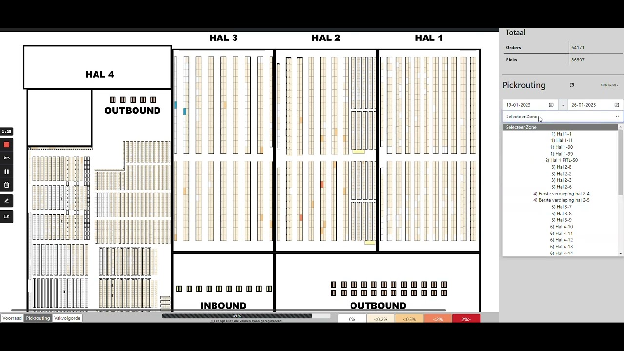 Warehouse heatmaps en looproute optimalisatie - YouTube