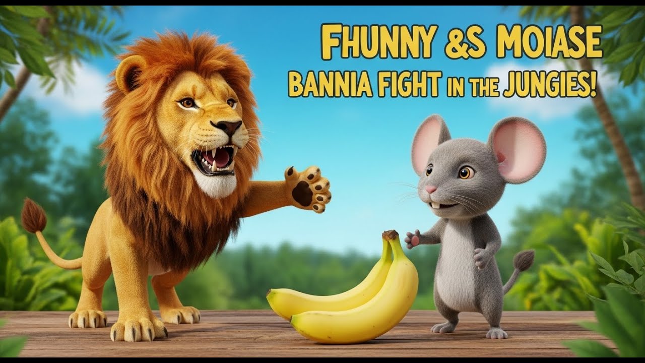 Funny Lion & Mouse Story – Banana Fight In The Jungle - YouTube