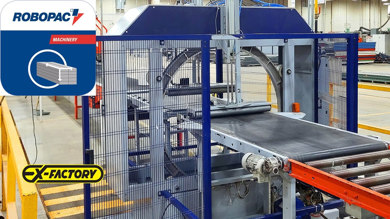 ROBOPAC Orbit 12 FEED THRU RING WRAPPING MACHINE - YouTube