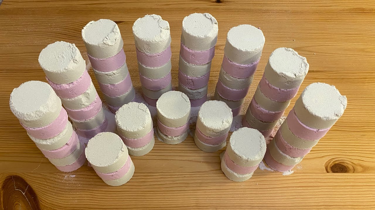 Asmr | light pink & green soft baking soda blocks - YouTube