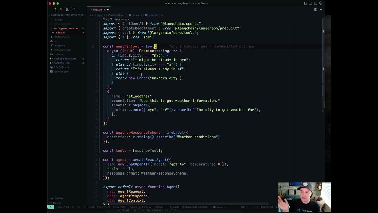 Example: LangChain (LangGraph) in TS, with Structured Output - YouTube