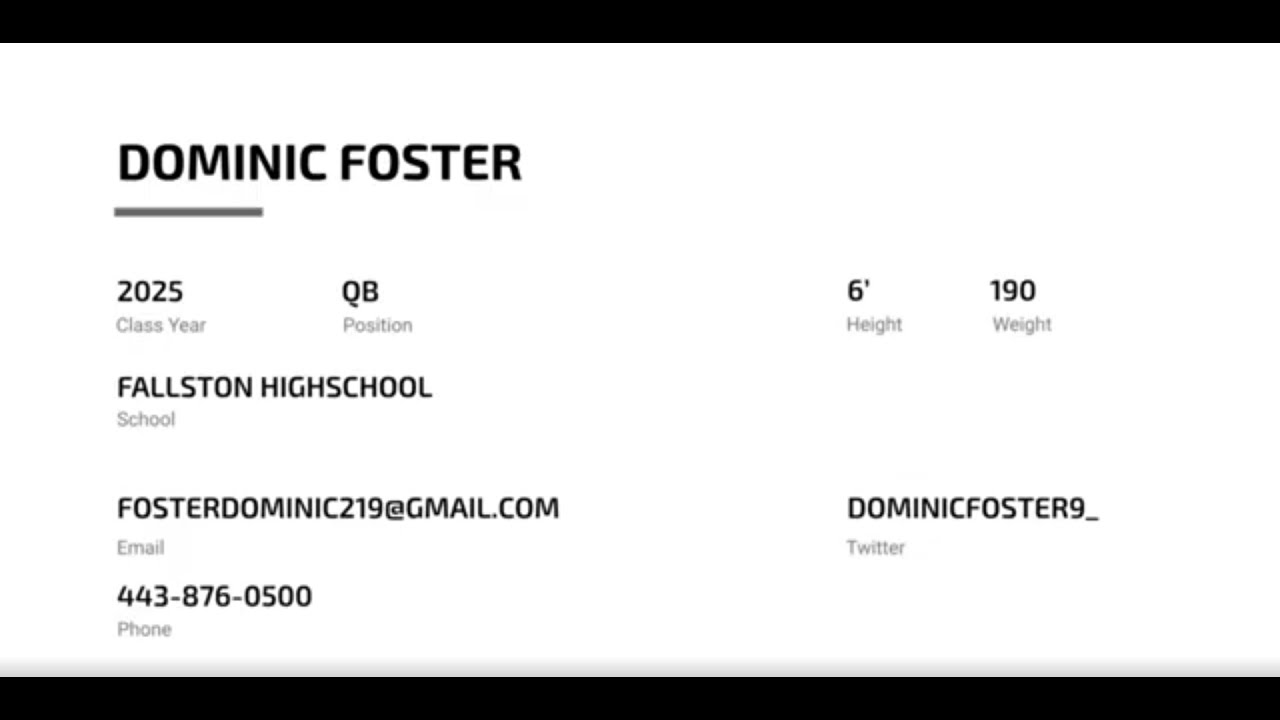 Dominic Foster (2025 QB) - YouTube