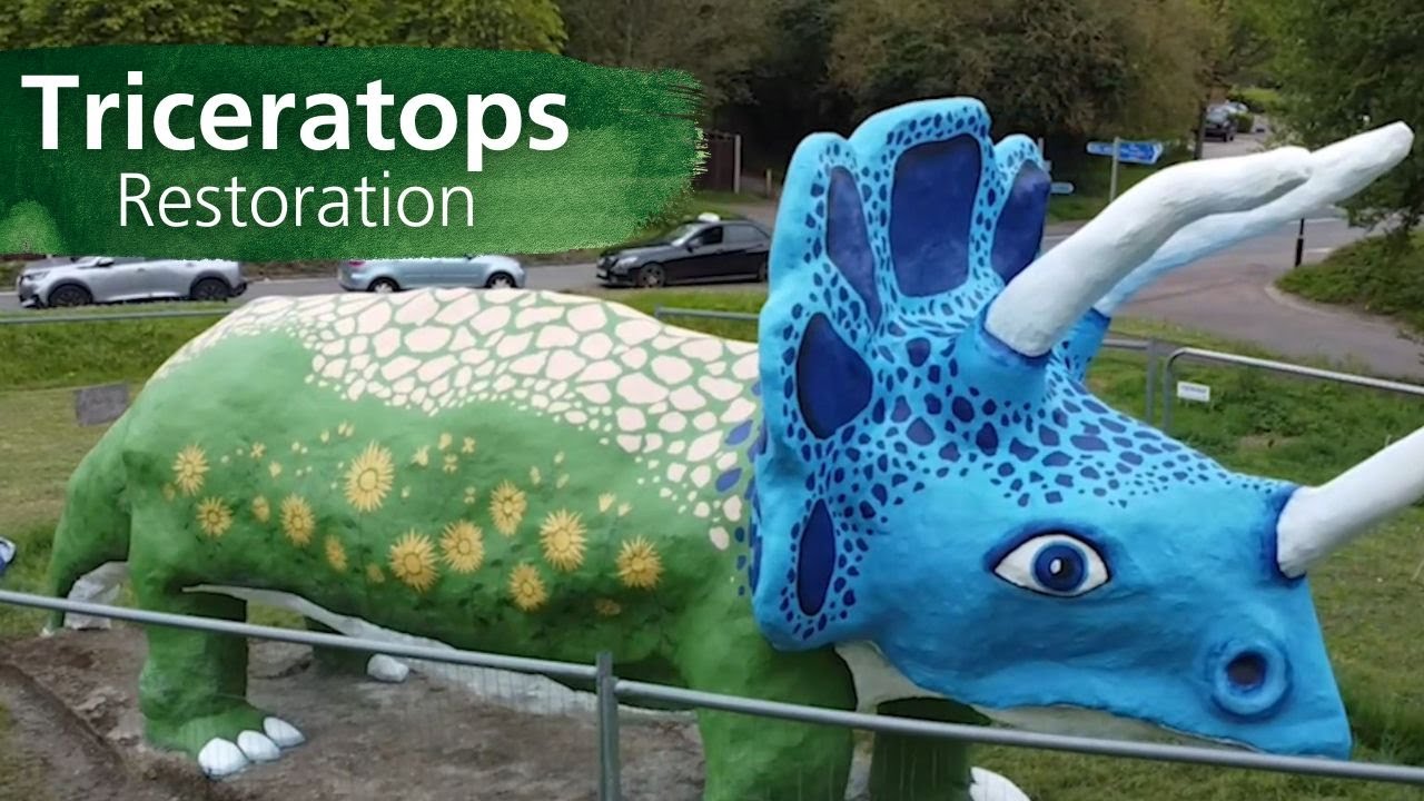 The Restoration of the Triceratops at Peartree Bridge in Milton Keynes ...