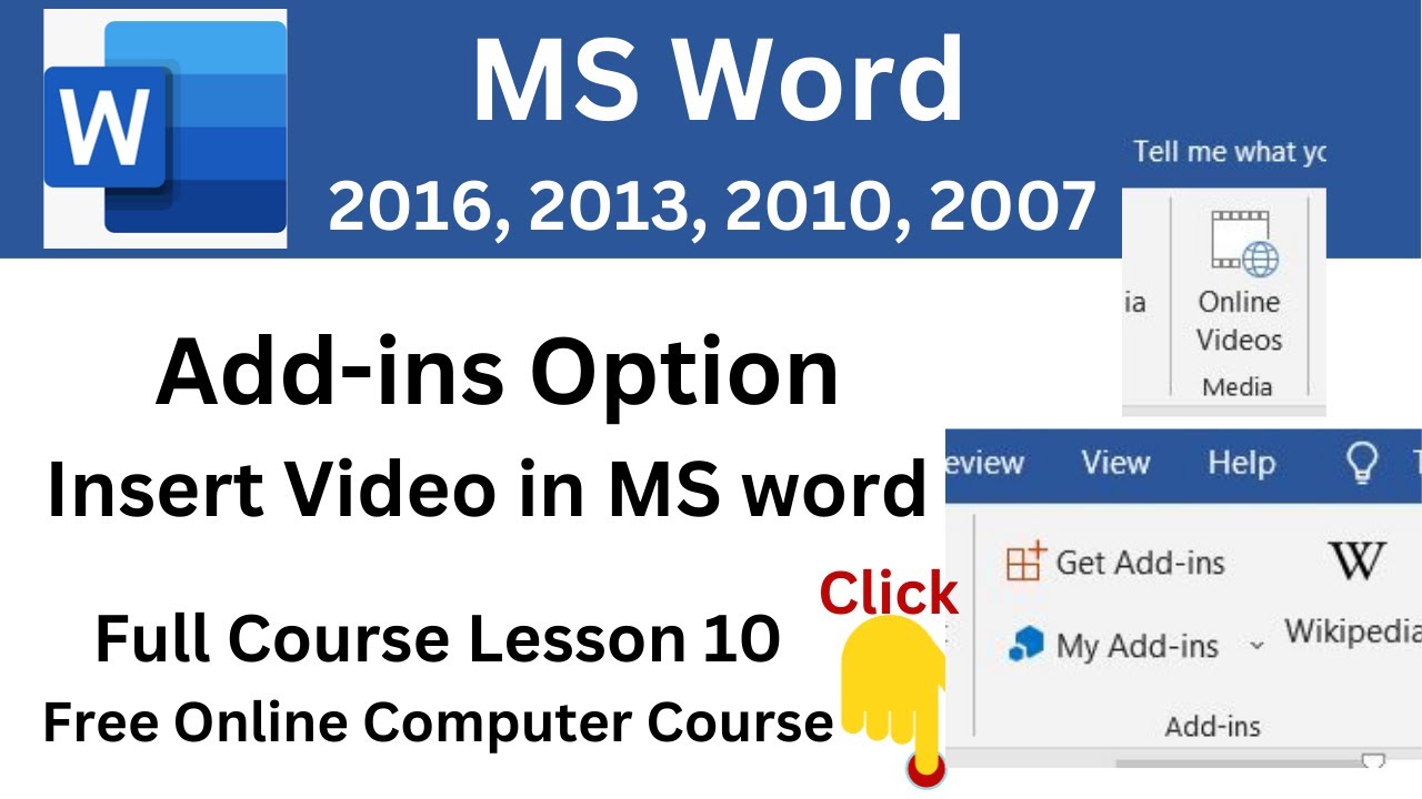 How to use Add-ins in MS Word in hindi ? How to insert online or ...