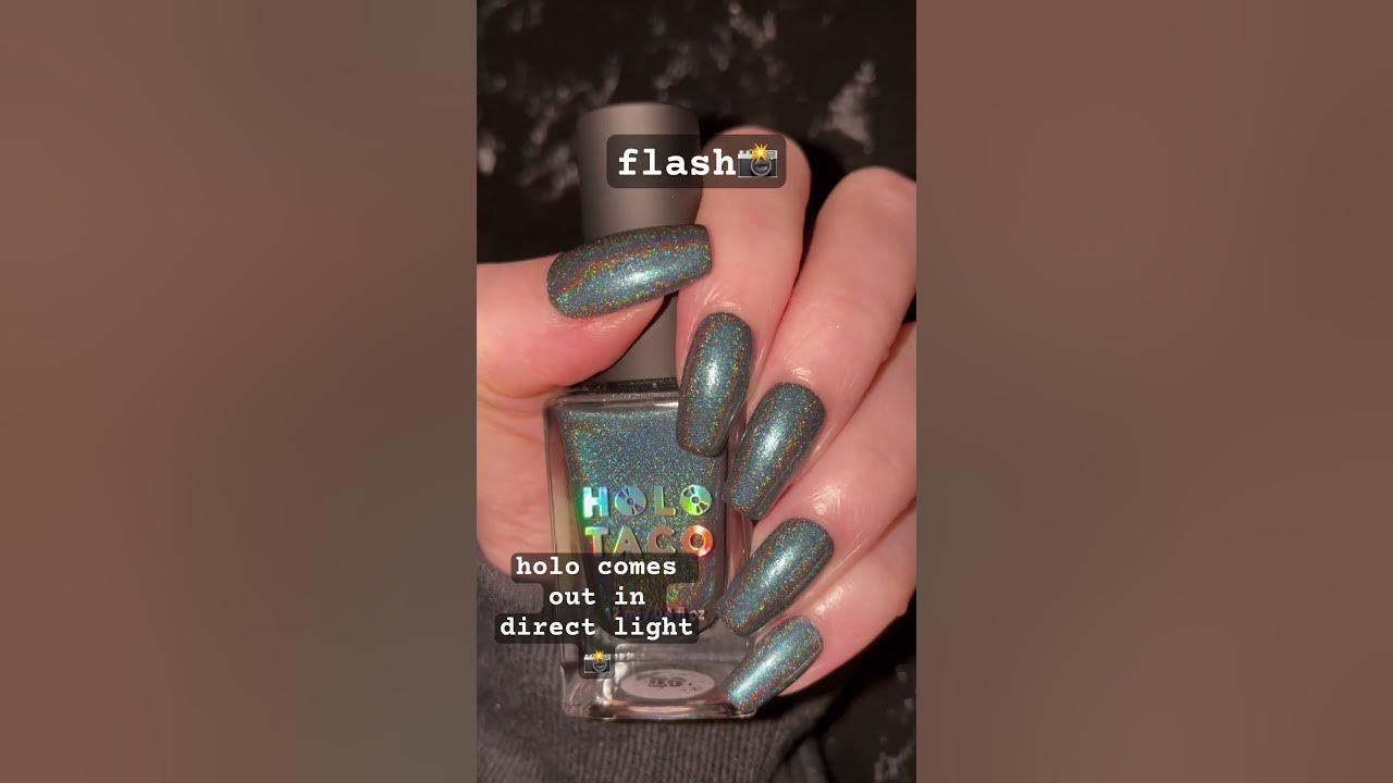 How To See Rainbows In This Dark Teal Polish🦈 Brucie By Safiya X Holo Taco Youtube