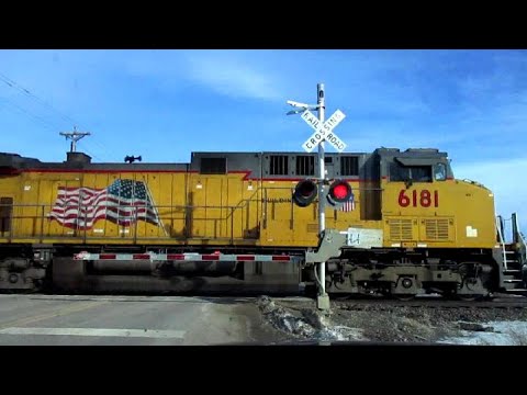 UP 6181 South MITPS Filmed In Medford Township MN Elephant Style Consist (2-16-2023) - YouTube