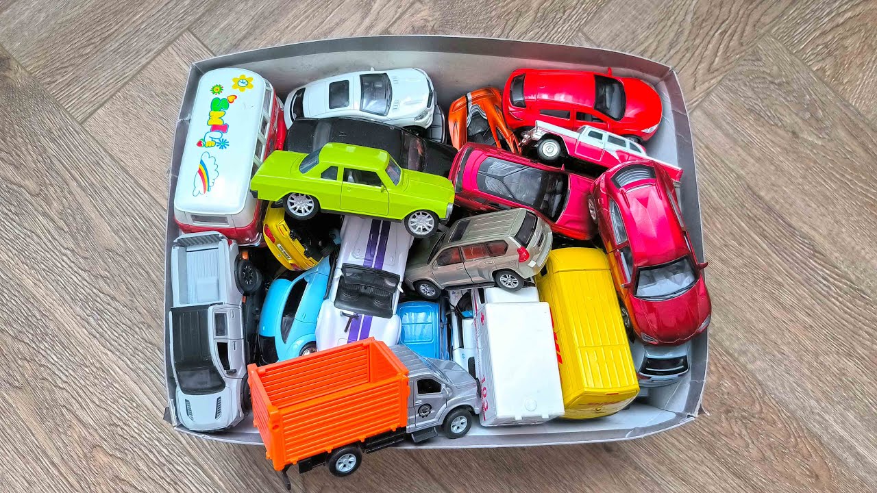 A Box Filled With Various Toy Cars - YouTube