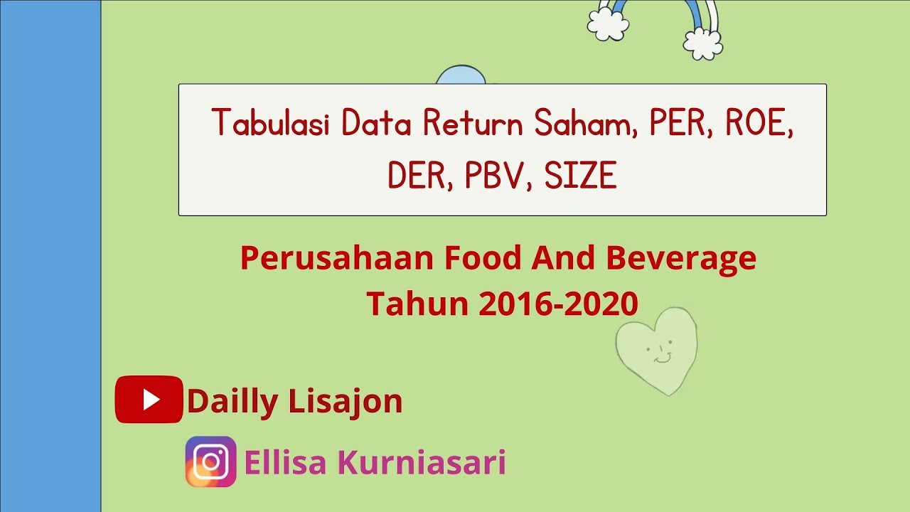 tabulasi data return saham, PER, ROE, DER, PBV & Size pada perusahaan ...