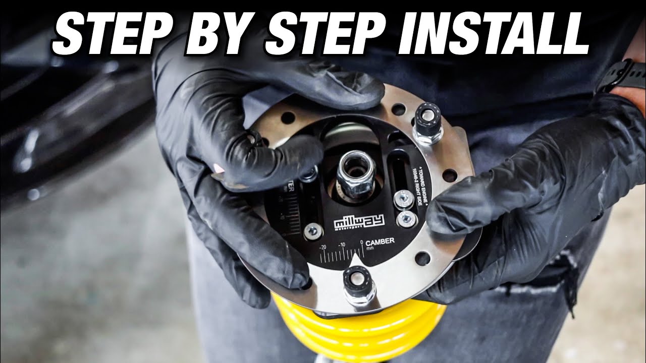 E92 M3 W/ Ohlins R&T Coilovers: Millway Camber Plate Install - YouTube