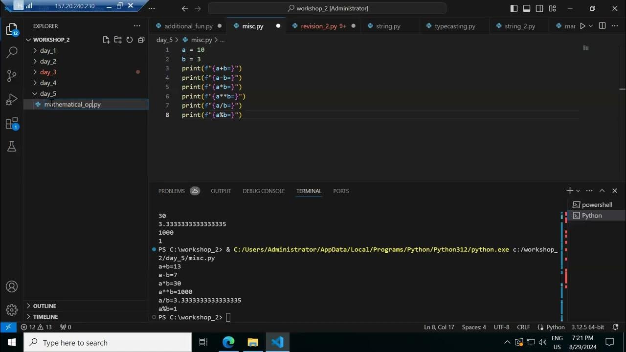 Python Algo workshop 2 Day 5 : For While Loop - YouTube
