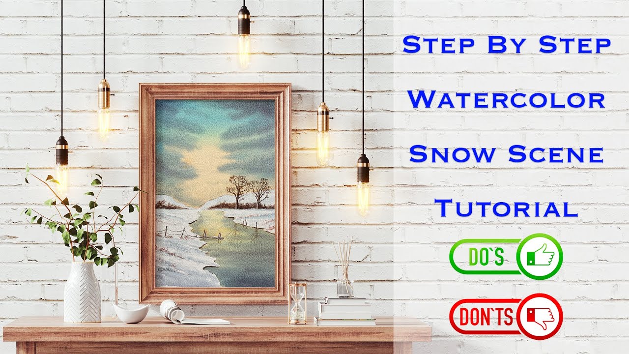 WATERCOLOUR PAINTING Tutorial 2025 - How to Paint a Snow Scene / Step ...