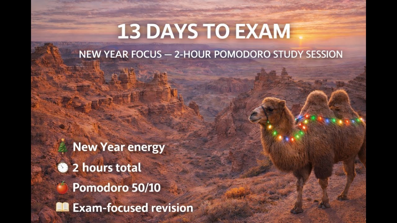 13 Days to Exam | New Year Focus — 2-Hour Pomodoro Study Session - YouTube